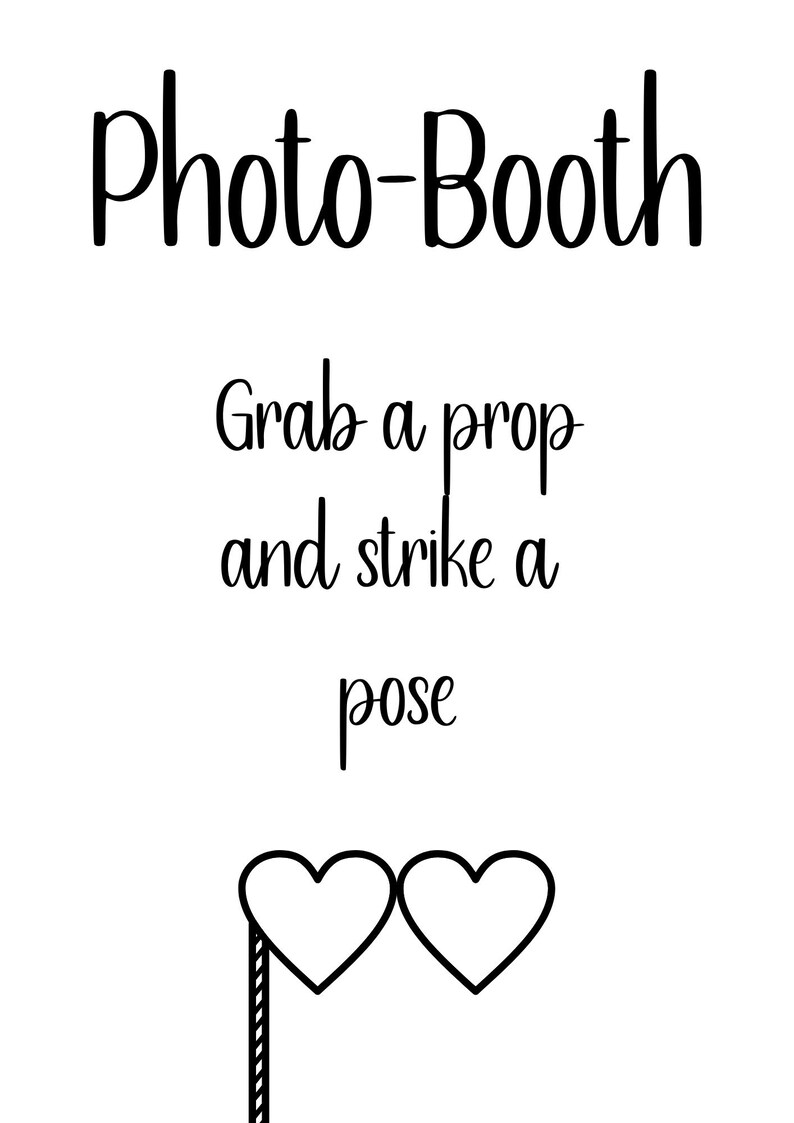 Photo Booth Sign | Wedding Prints | Party Prints | Grab A Prop | Strike ...