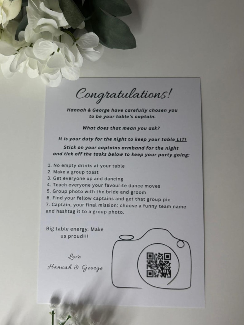 Wedding Captain QR Code Sign: Nautical Photo Sharing - A6/A5 - Etsy UK