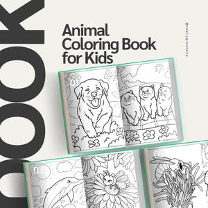 Printable Animal Coloring Book for Kids – Cute Dolphin, Bee, Cat, Dog ...