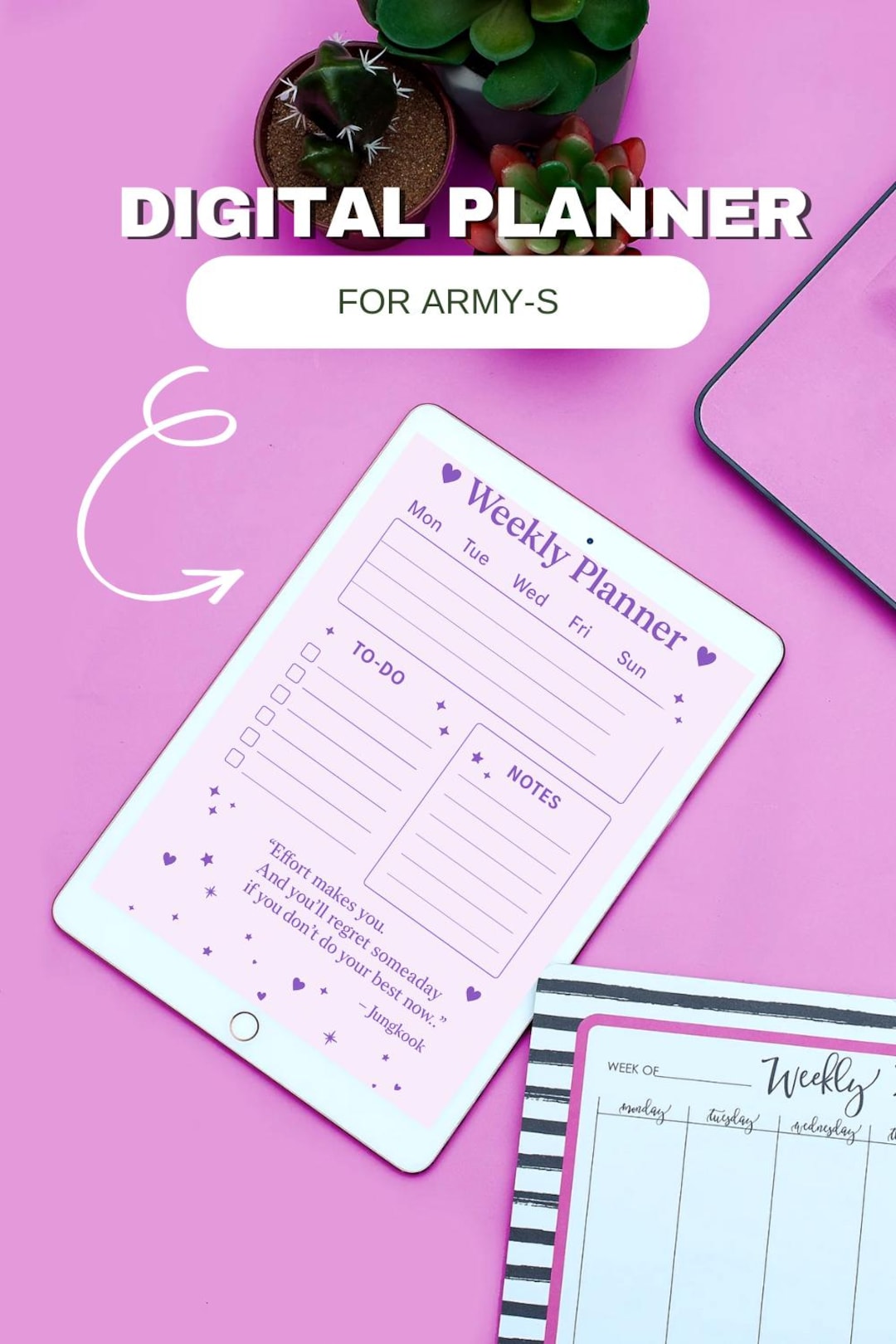BTS Inspired Weekly Planner | Printable A4 PDF | Digital Download With ...