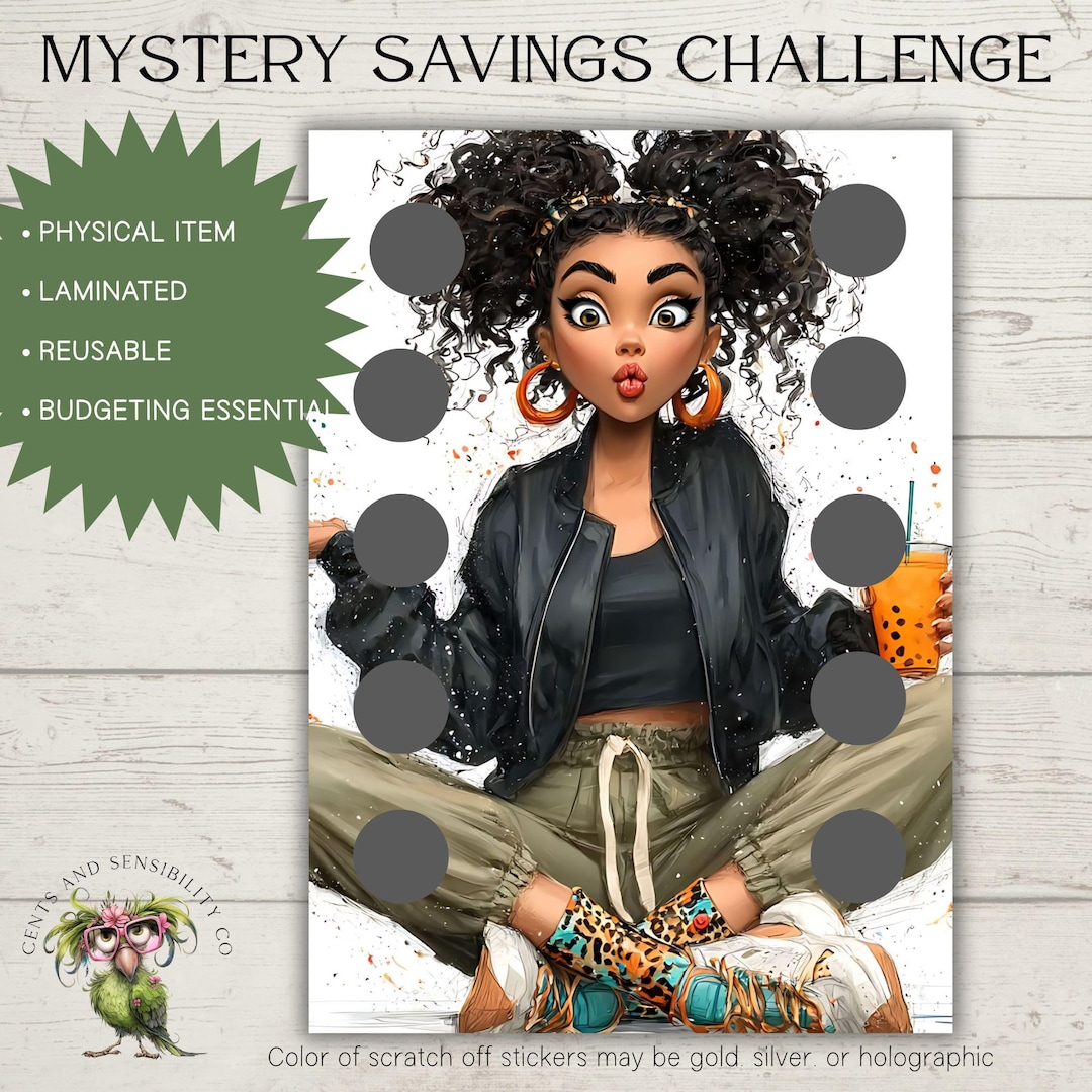 Mystery Savings Challenge, Black Girl Budgeting (laminated) - Etsy