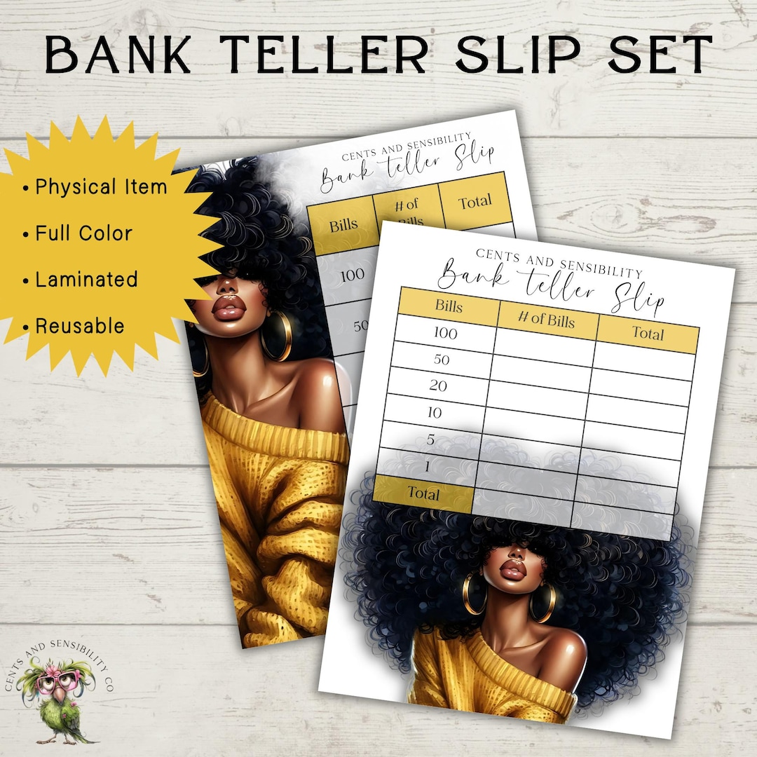 Laminated Bank Teller Slip Bundle: Cash Budgeting, Savings Tracker - Etsy