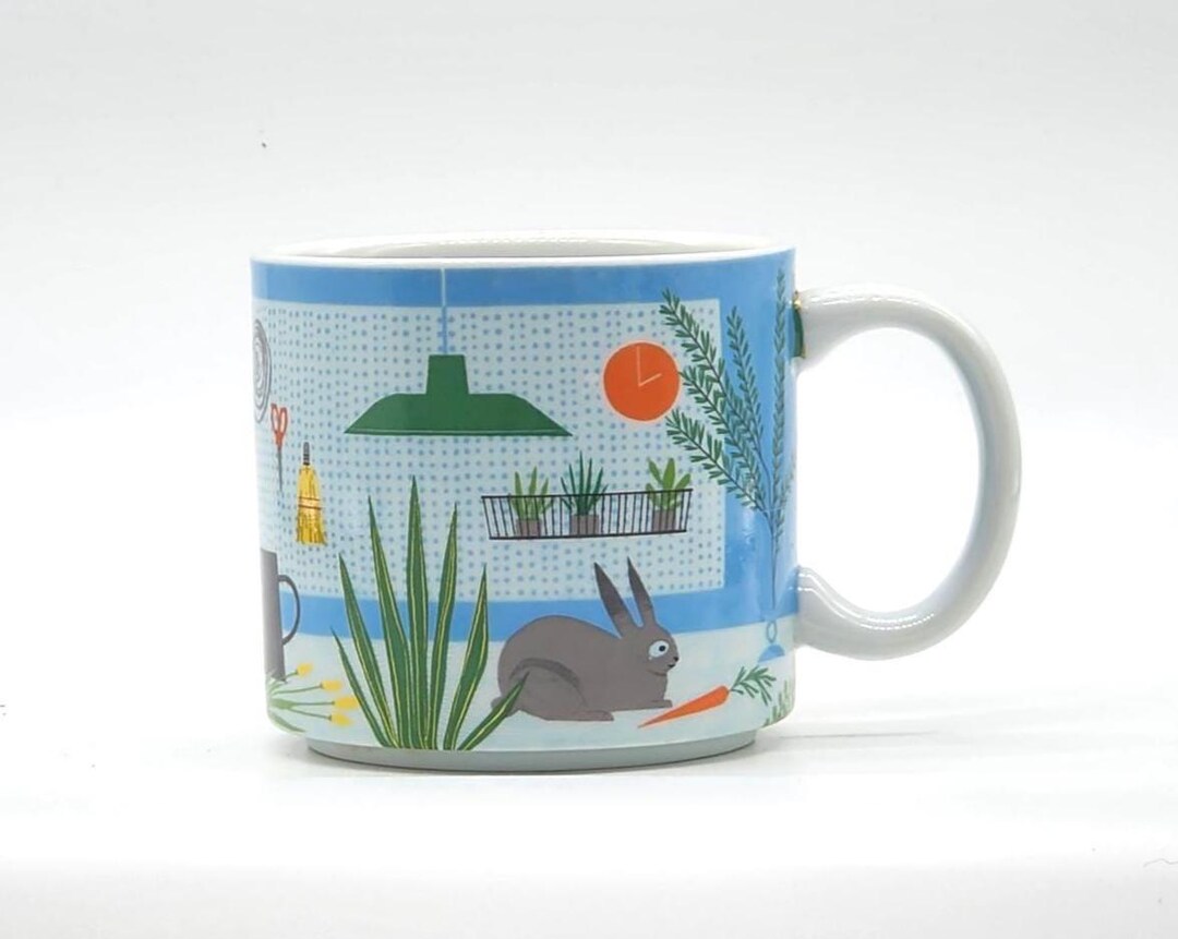 Vintage SAM KALDA for West Elm Large, Light-blue "bunny" Ceramic Mug - Etsy