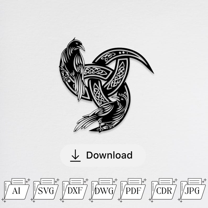 Celtic Knot Raven Vector | Laser Cut Files, CNC, Cricut (digital ...