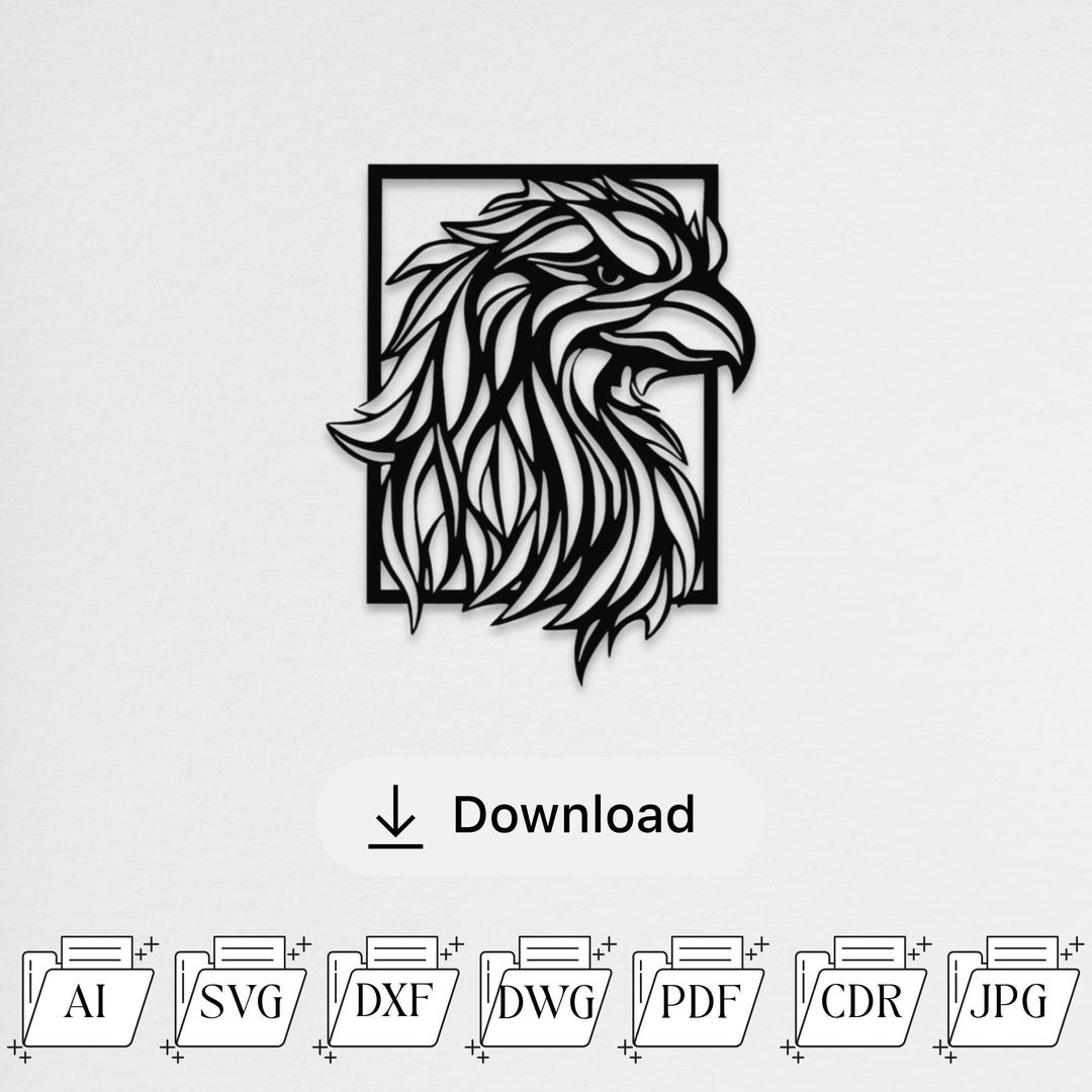 Eagle Silhouette Laser Cut File | Engraving Stencil (digital Download ...