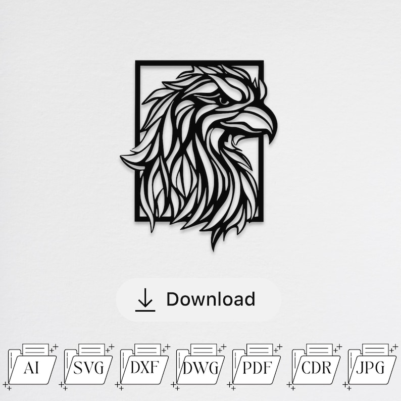 Eagle Silhouette Laser Cut File | Engraving Stencil (digital Download ...