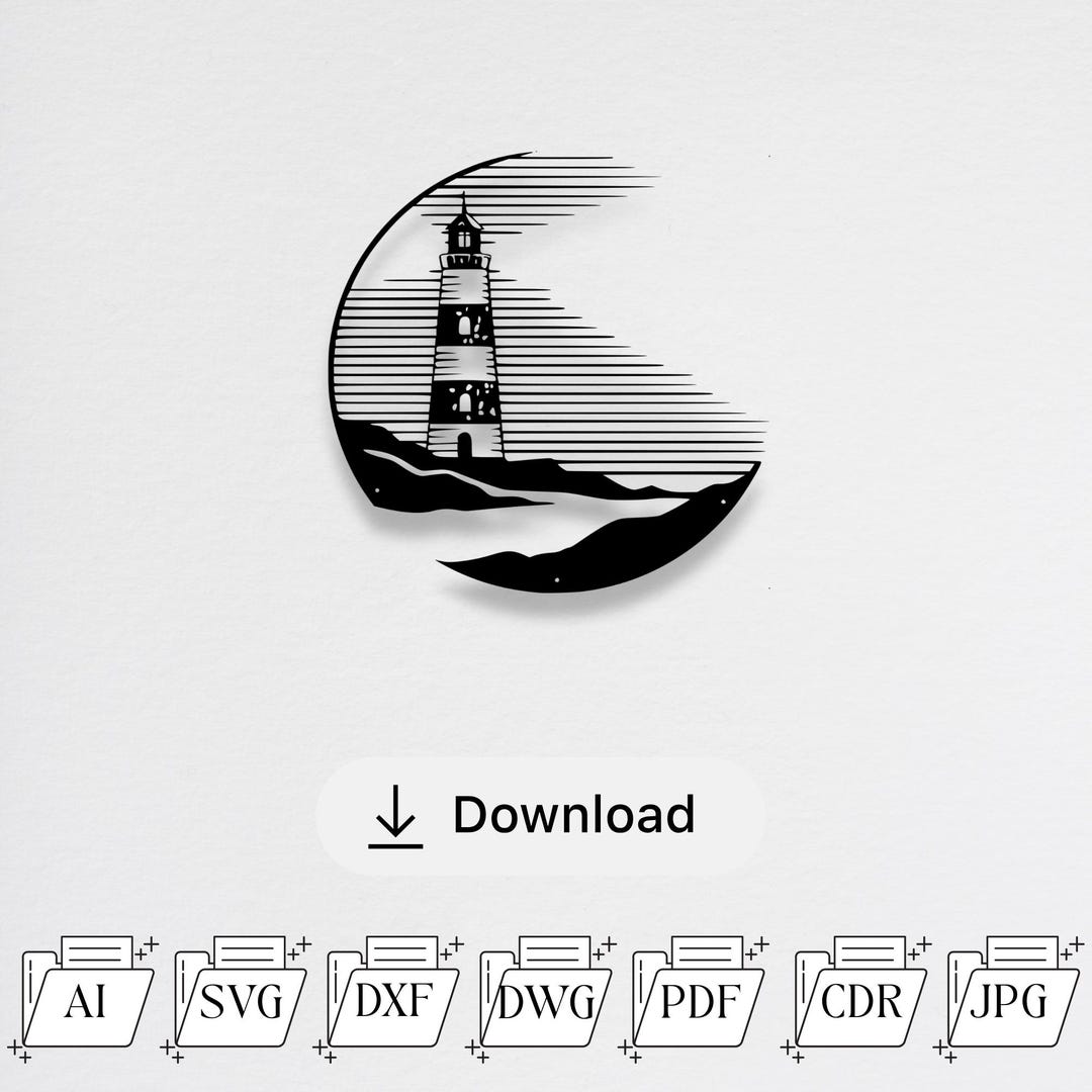 Sea Lighthouse Laser Cut File | Coastal Wall Art (digital Download) - Etsy