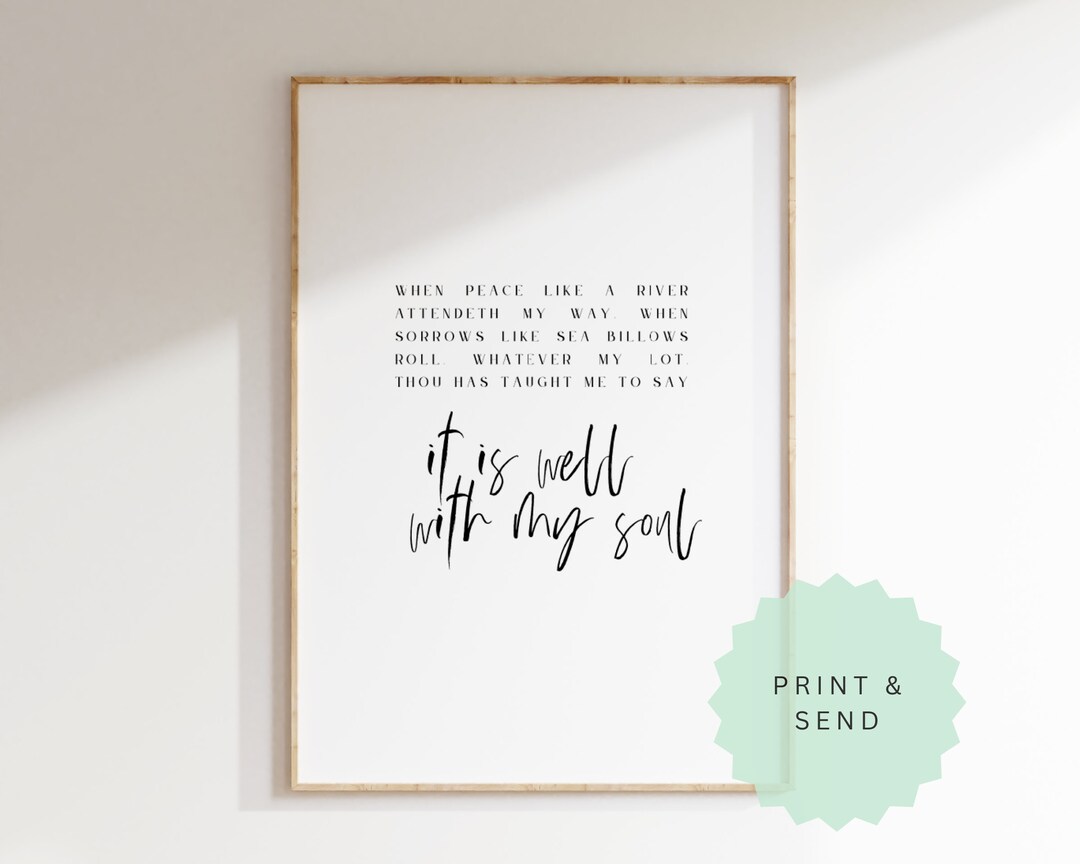 It is Well // Hymn // Art Print - Etsy