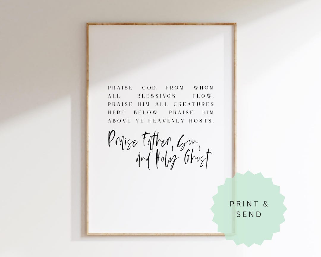 Wall Art, Doxology Christian Hymn Poster for Home Decor, Religious Gift ...