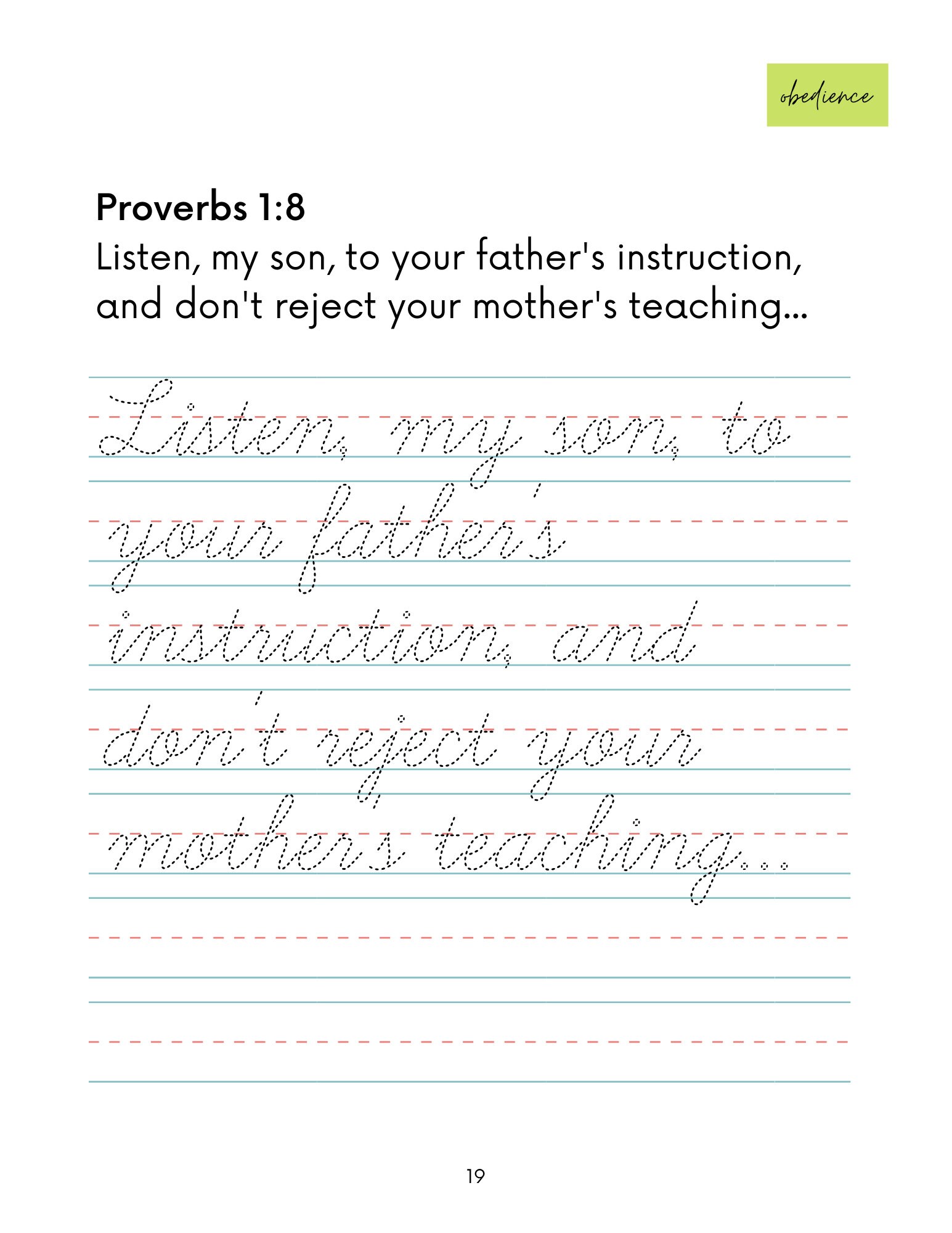 Cursive Scripture Copywork by Character Traits - Etsy