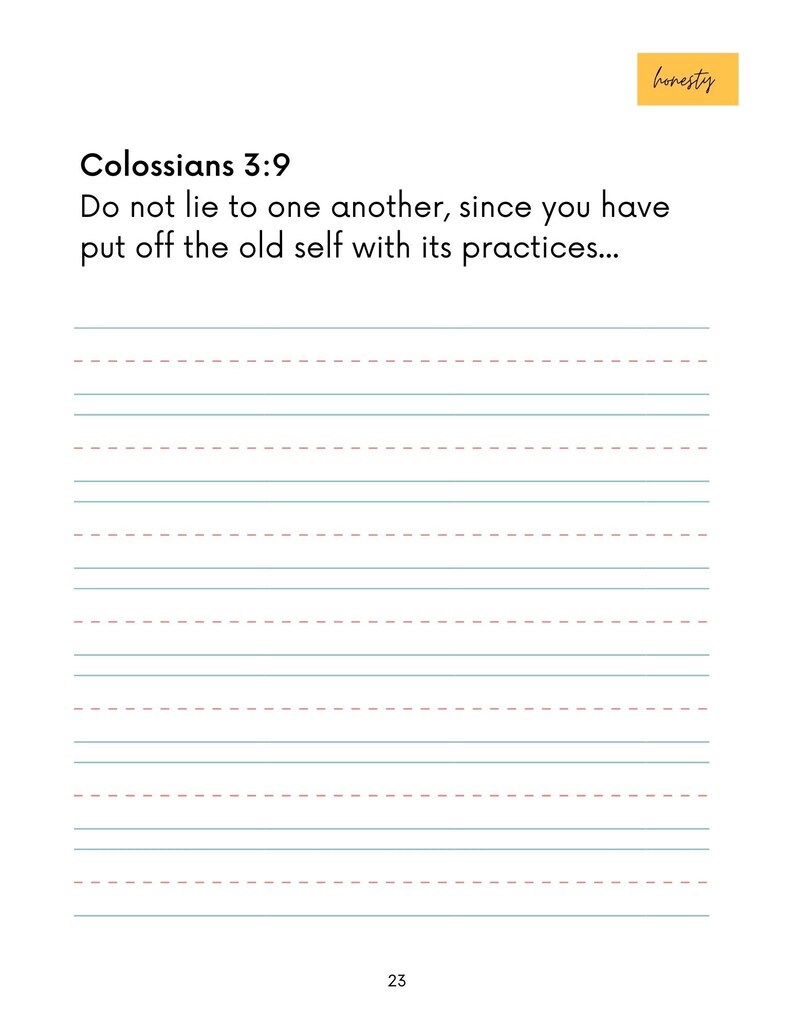 Cursive Scripture Copywork by Character Traits - Etsy