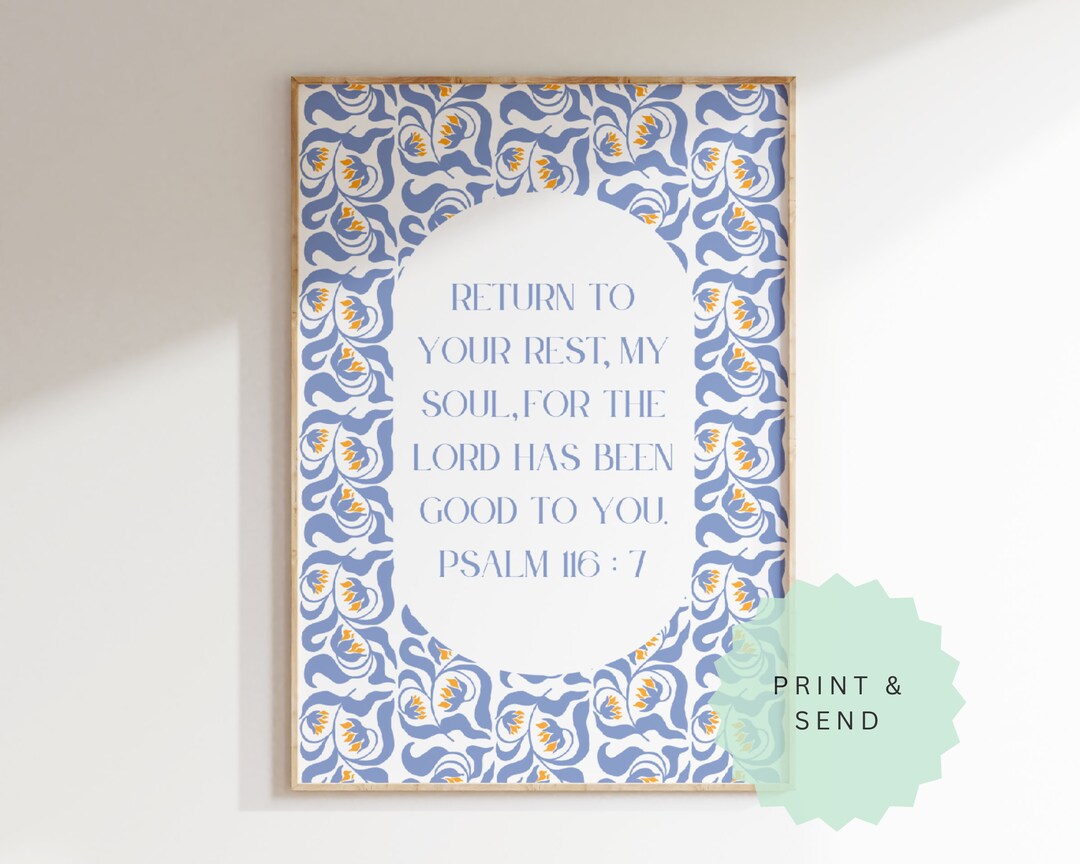 Return to Your Rest // Psalm 116:7 // Art Print - Etsy