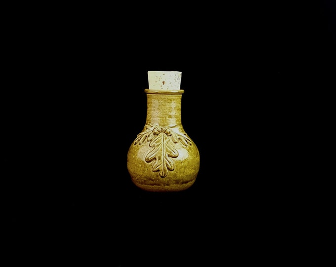 Stoneware Oak Leaf and Acorn Bottle With Cork - Etsy