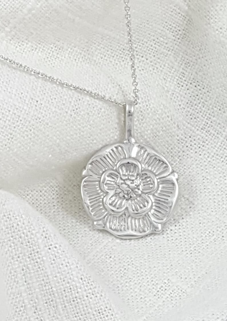 Hand Crafted Solid Sterling Silver Tudor Rose Necklace Pendant - Etsy