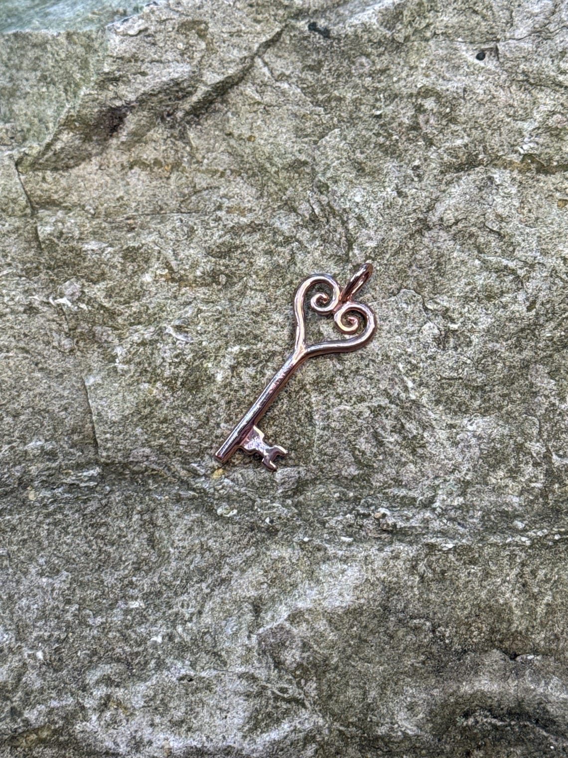 Hand Crafted Solid Copper Key to the Heart Necklace Pendant - Etsy