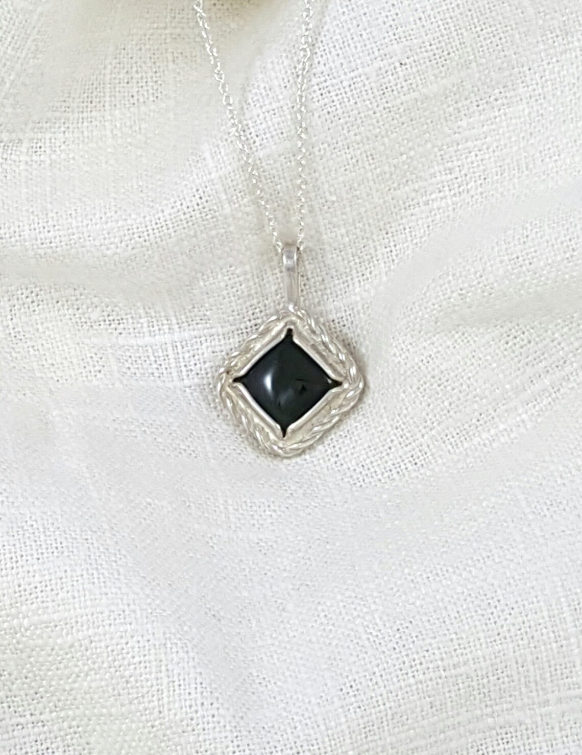 Hand Crafted Solid Sterling Silver Necklace Pendant With Jade - Etsy