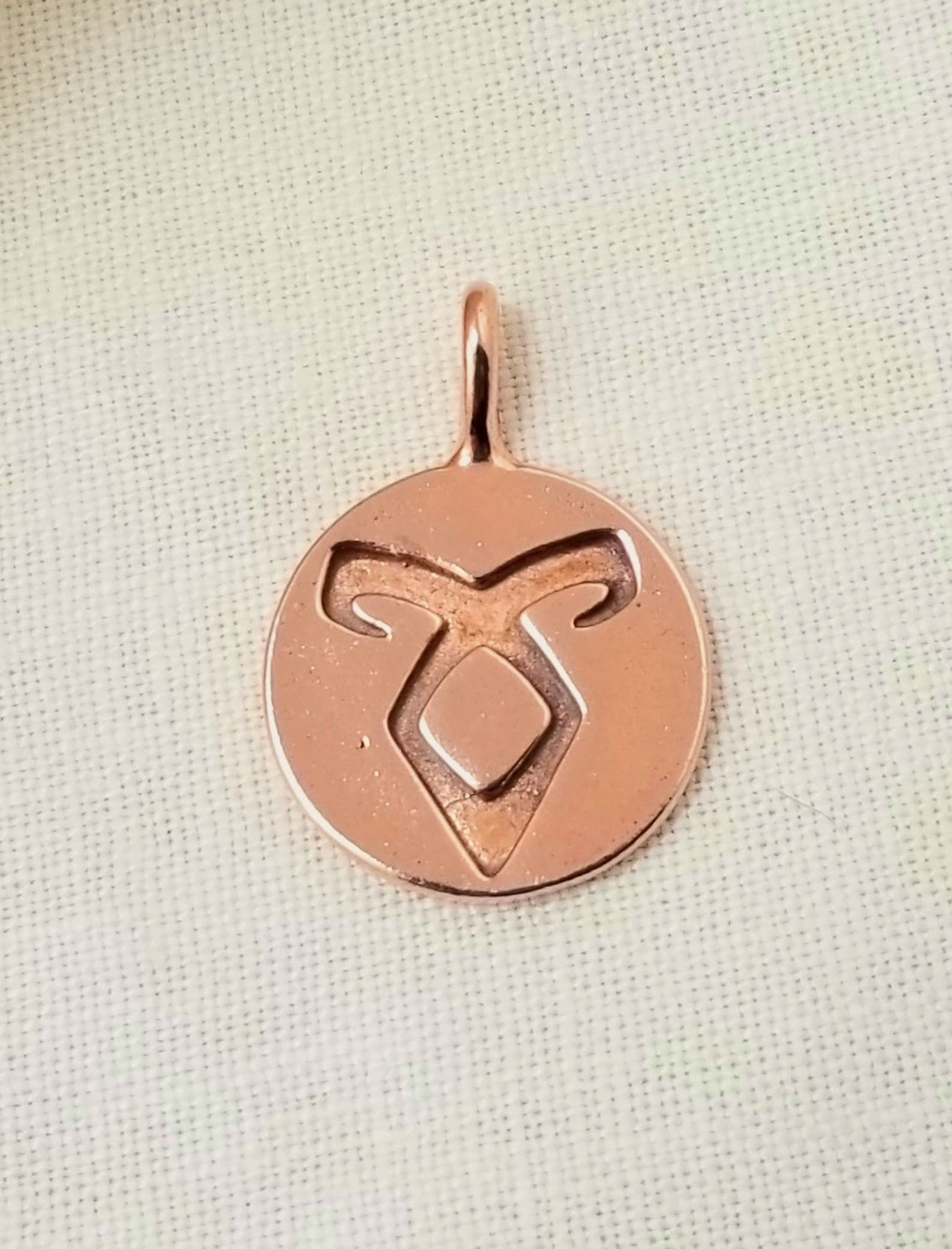 Hand Crafted Solid Ancient Bronze Angelic Power Rune Pendant - Etsy