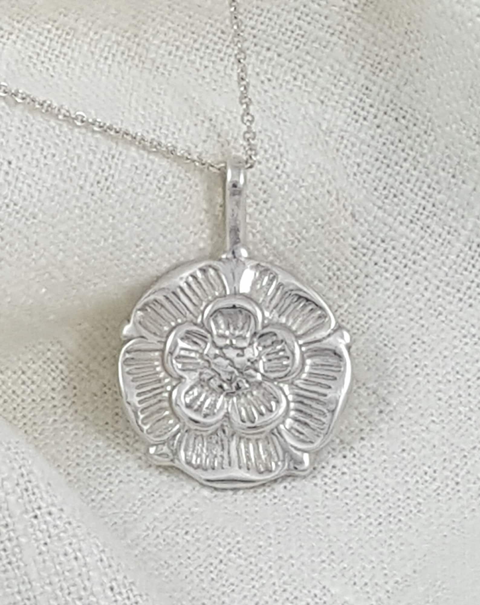Hand Crafted Solid Sterling Silver Tudor Rose Necklace Pendant - Etsy
