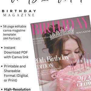 Custom Birthday Magazine Template | Birthday Magazine for Best Friend ...