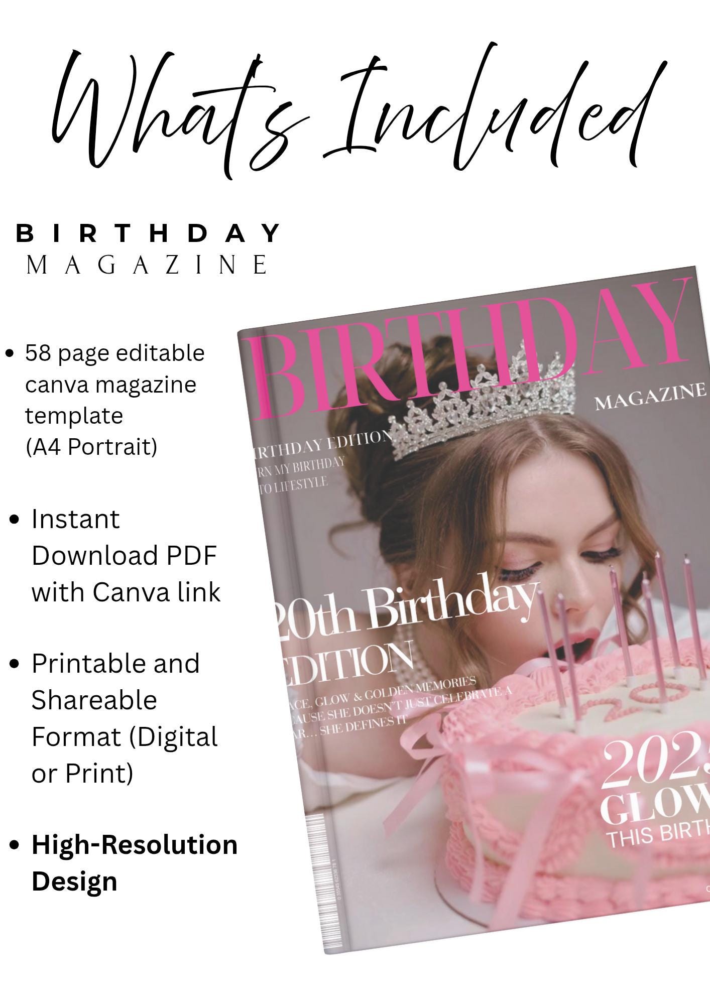 Custom Birthday Magazine Template | Birthday Magazine for Best Friend ...