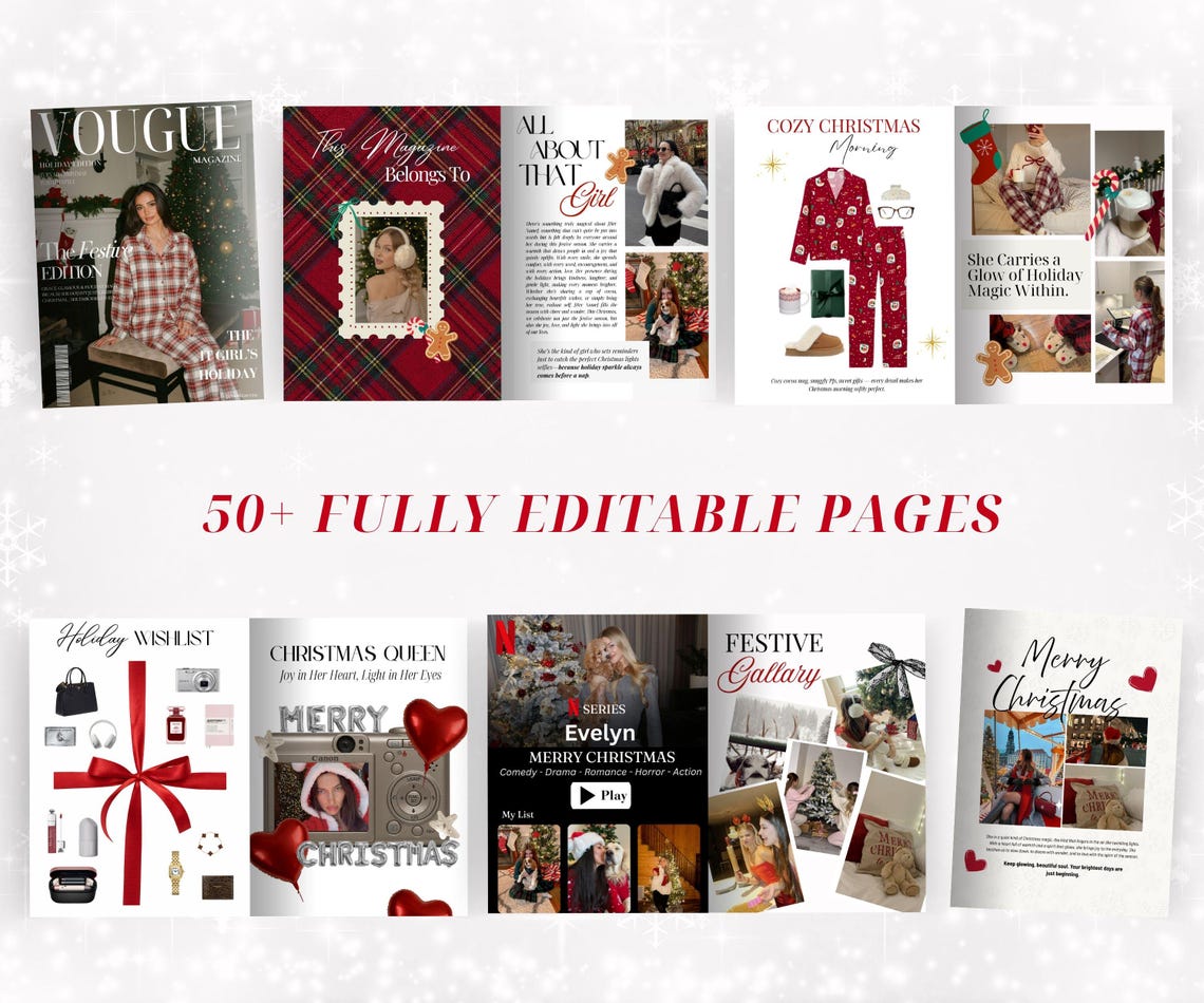 Festive Magazine Template | Christmas Keepsake for Best Friend ...