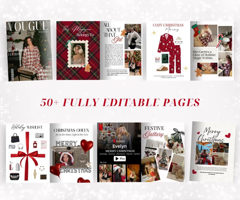 Festive Magazine Template | Christmas Keepsake for Best Friend ...