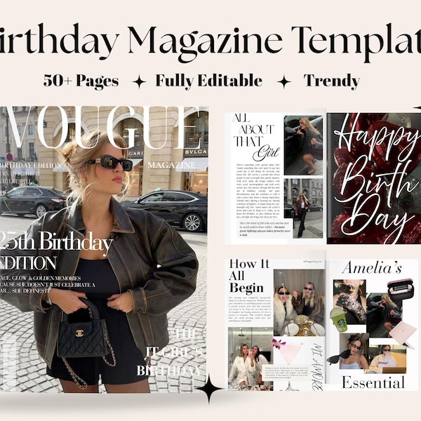 Personalised Vogue Magazine - Etsy