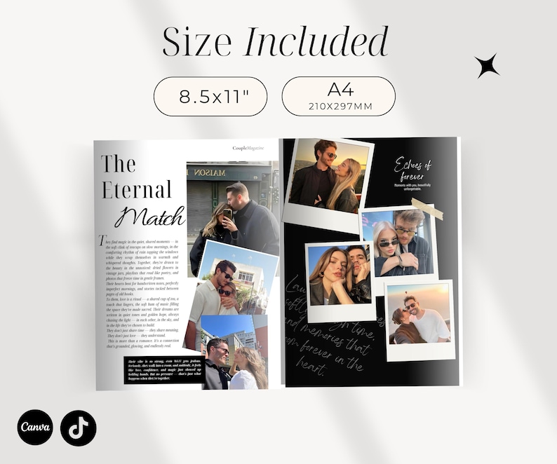 Personalized Couples Magazine Template | DIY Anniversary Gift (canva ...