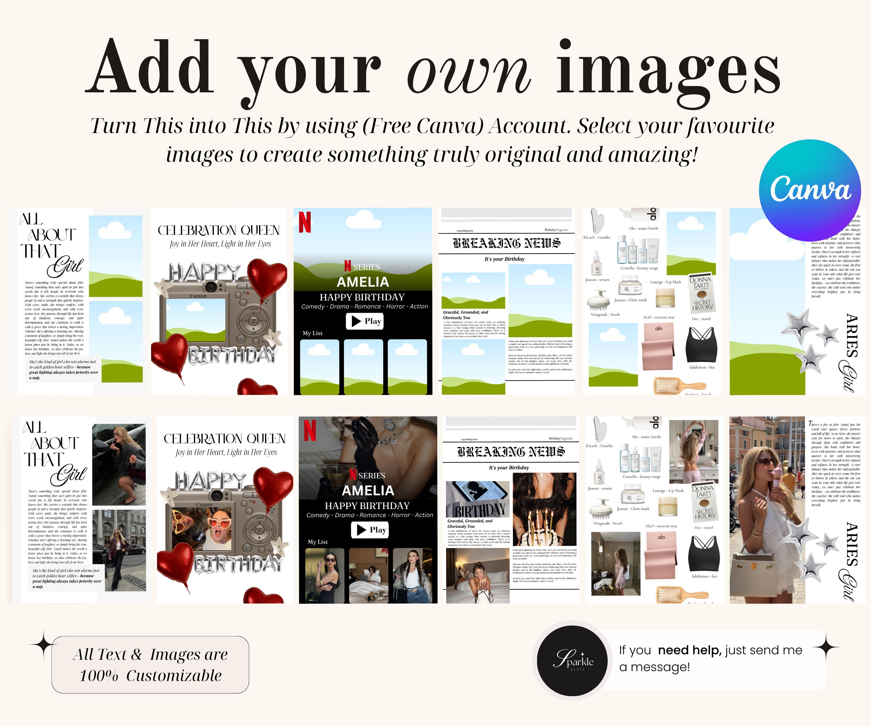 Birthday Magazine Template for Best Friend | Canva Magazine Template ...