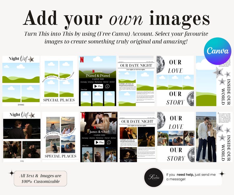 Personalized Couples Magazine Template | DIY Anniversary Gift (canva ...