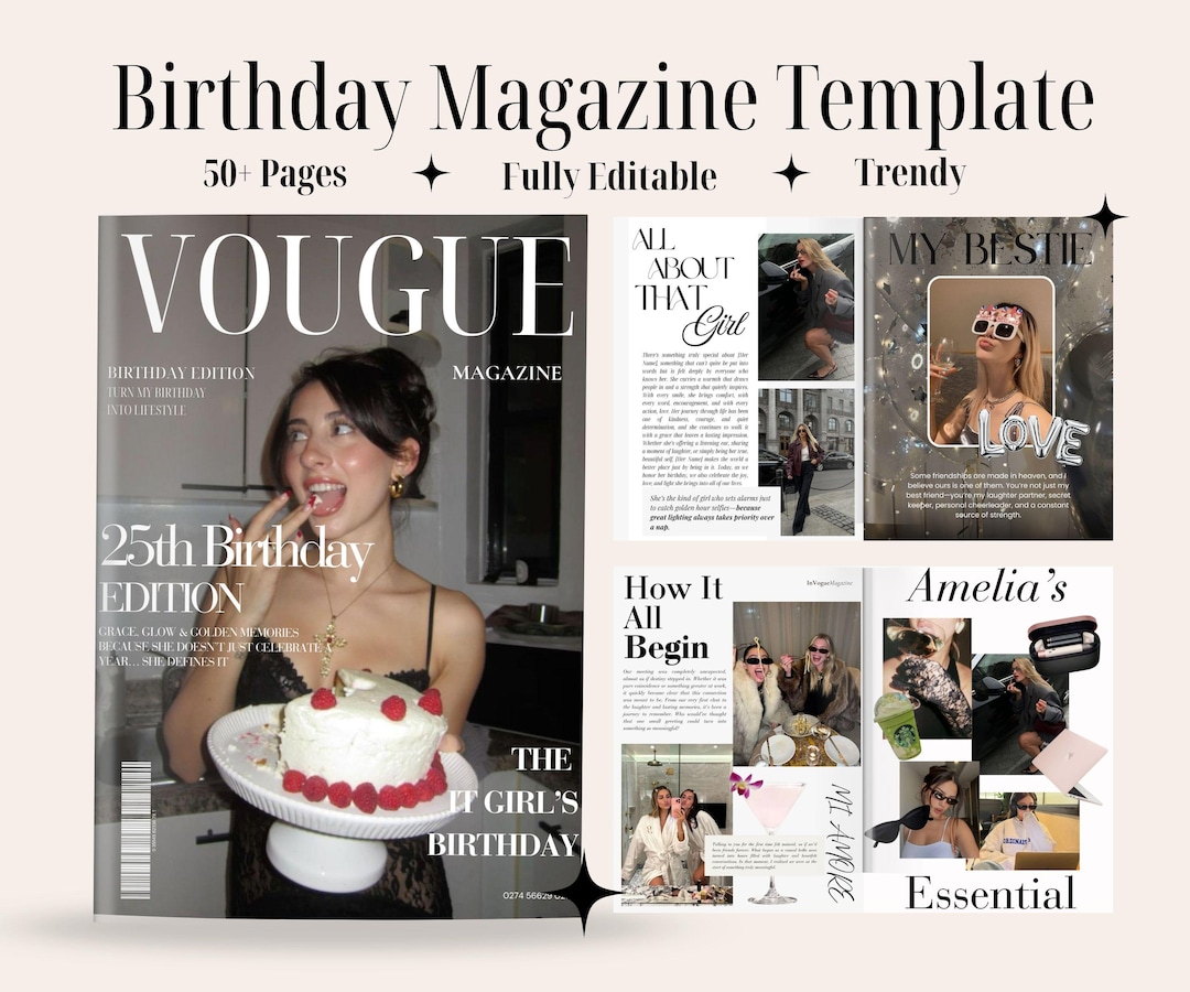 Personalized Birthday Magazine Template for Best Friend | Canva ...