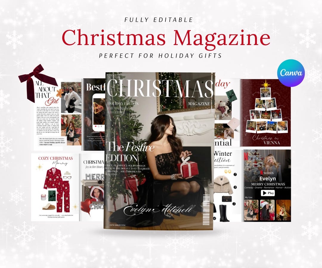 Christmas Magazine Template | Holiday Magazine for Best Friend ...