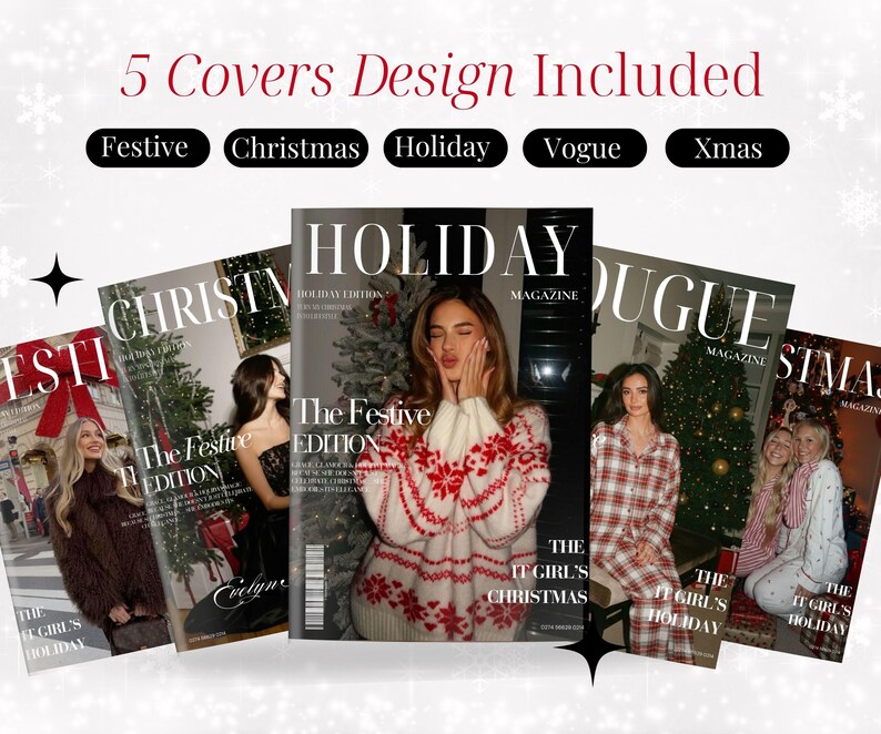 Christmas Magazine Template | Editable Holiday Scrapbook (canva) - Etsy