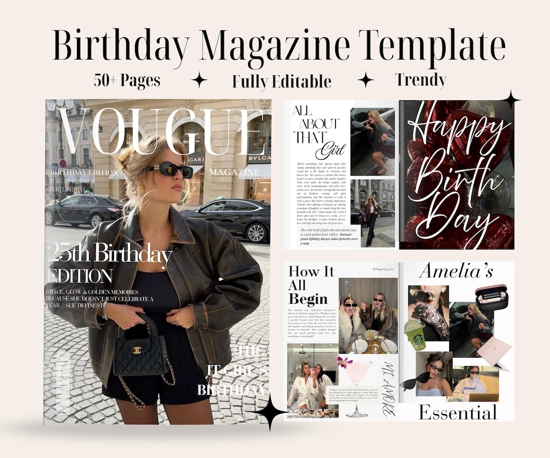 Birthday Magazine Template for Best Friend | Canva Magazine Template ...