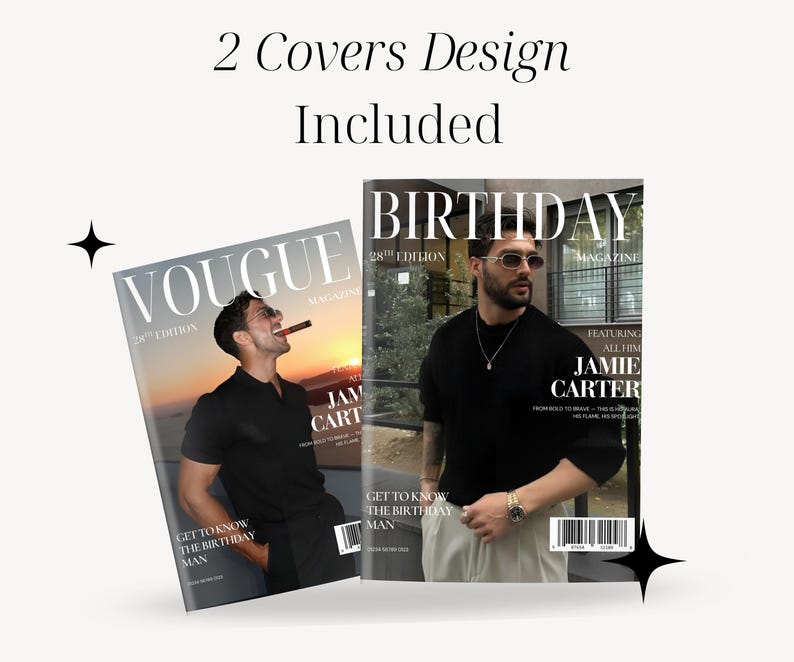 Birthday Magazine Template for Him | Personalized Gift for Men ...