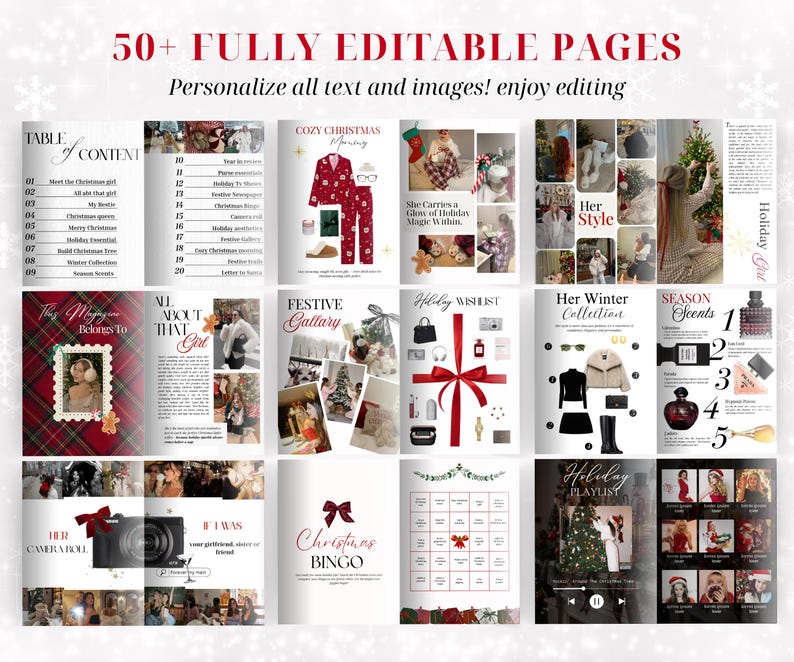 Festive Magazine Template | Christmas Keepsake for Best Friend ...