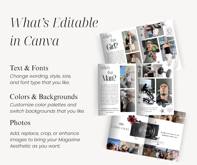 Personalized Couples Magazine Template | DIY Anniversary Gift (canva ...
