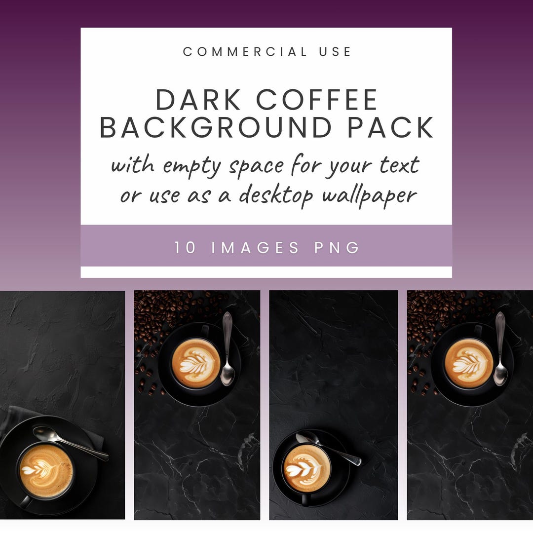 Dark Coffee Background Pack, Empty Space for Text, Coffee Graphics ...