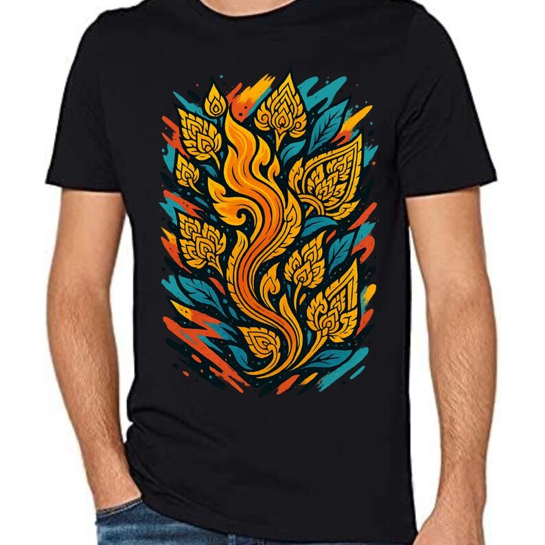 Thai Flame Art - Modern Thai Tattoo Style Printable Wall Decor ...