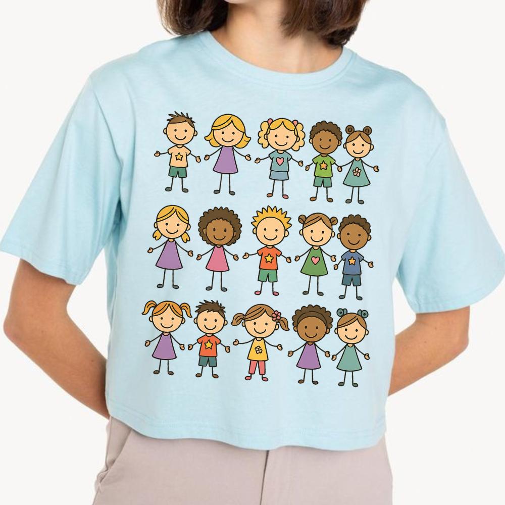 Cute Diverse Kids Clipart - Hand Drawn Cartoon Children Illustration ...