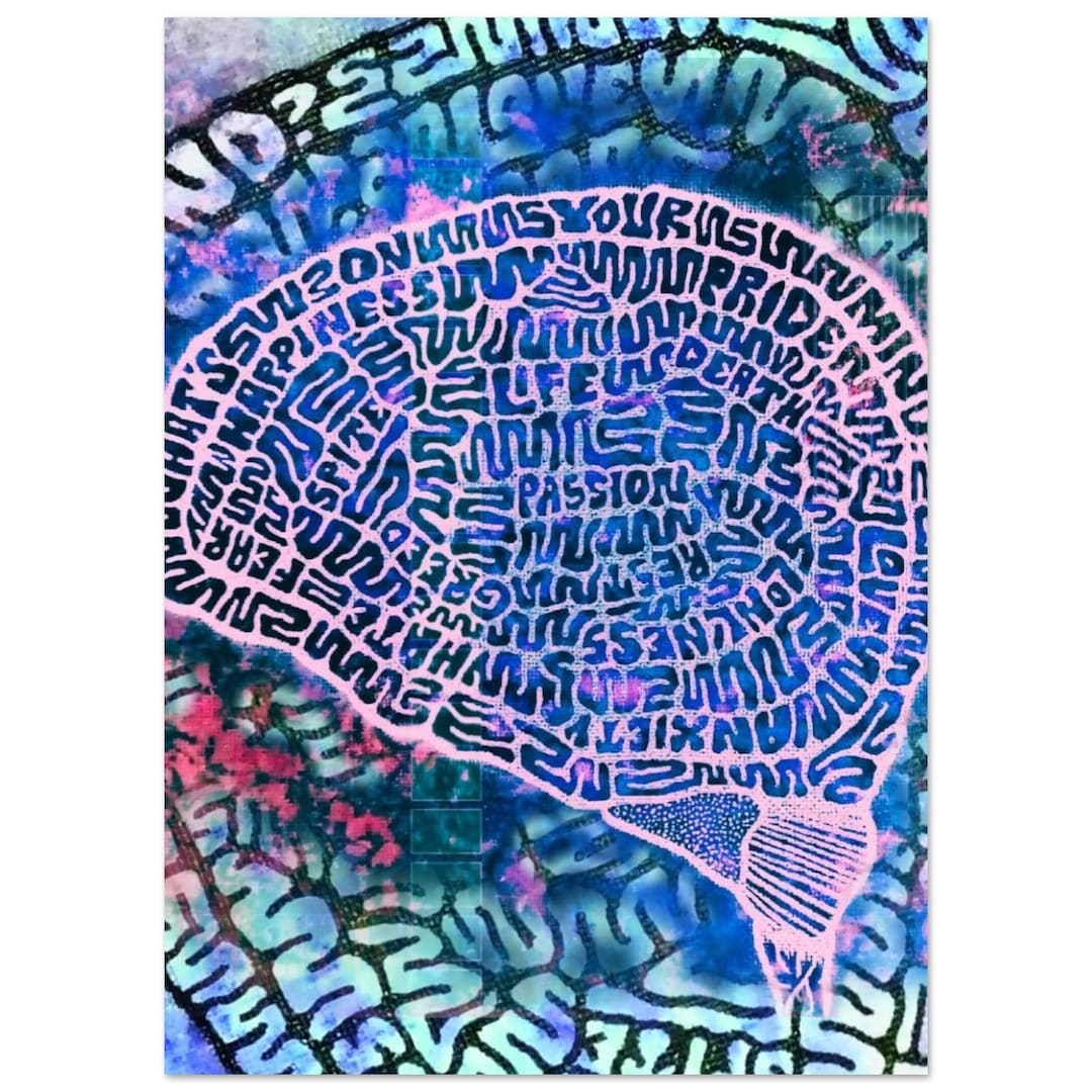 Trippy Pop Art Original - Vibrant Thought-provoking Wall Art - Unique ...