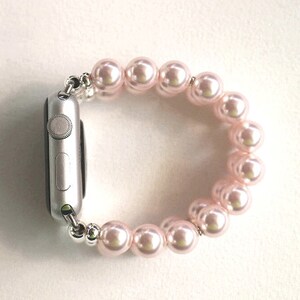 Pink Watch Band for Apple Watch, Pink Crystal Pearl Apple Watch Band ...