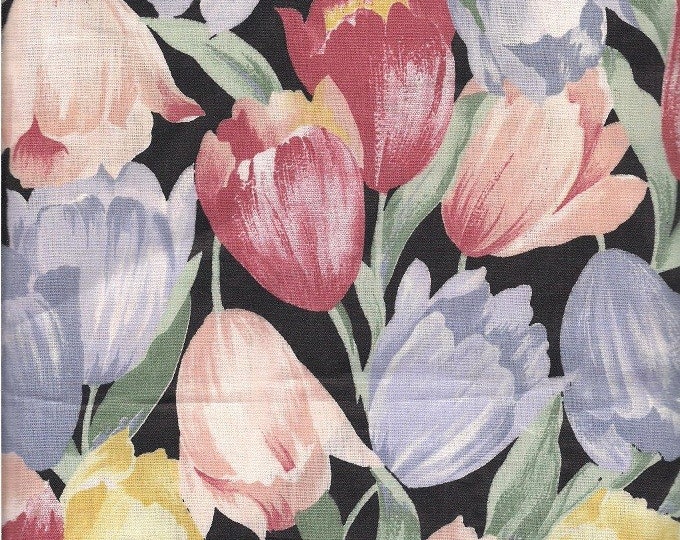 Large Tulip Print Fabric 2 Yards Cotton-polyester Y0128 - Etsy