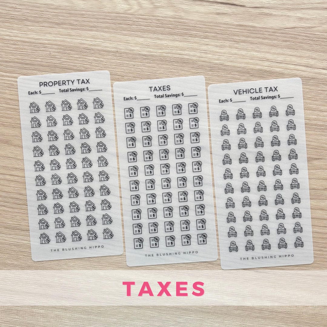 Taxes Savings Trackers | Property Tax | Vehicle Tax - Etsy