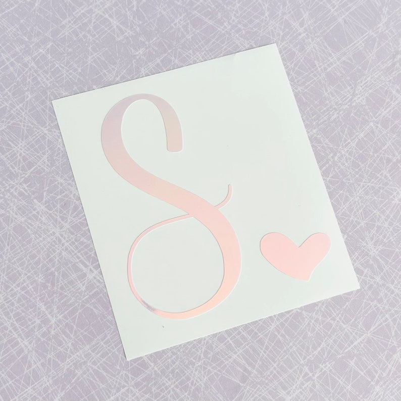 Single Letter Decal Letter With Heart Monogram Decal - Etsy