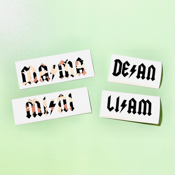 Metal Font Name Sticker - Etsy