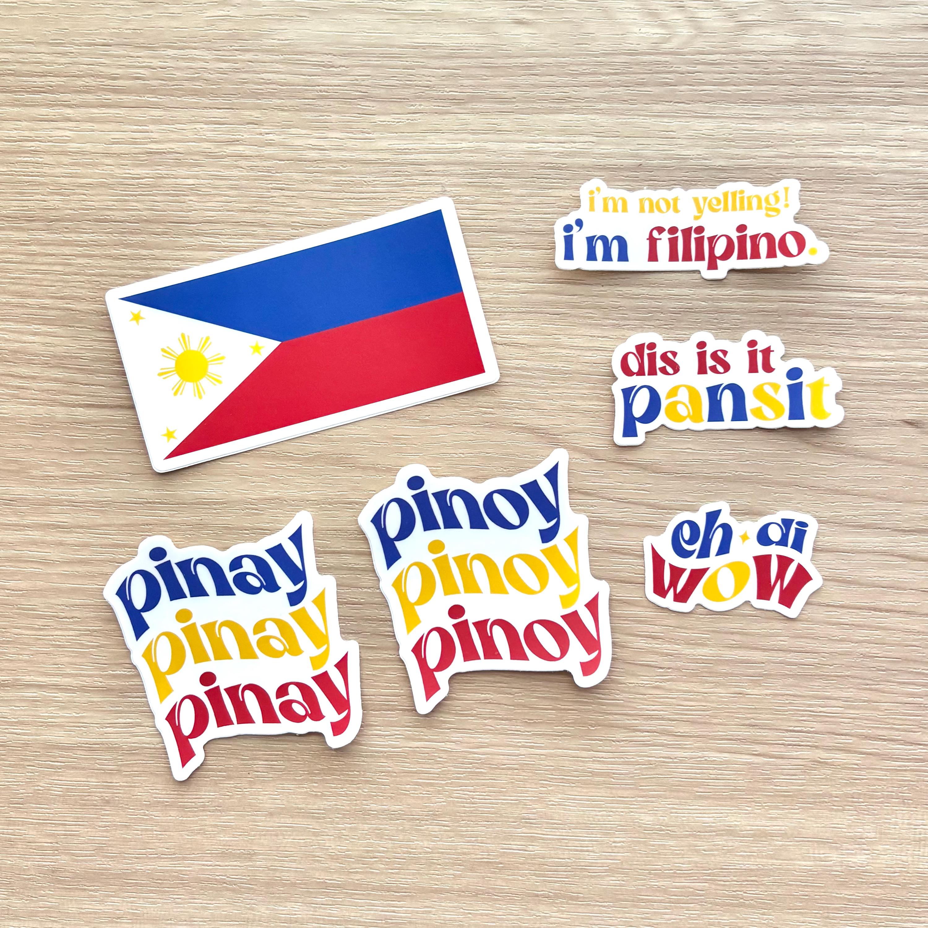 Philippine Flag Sticker | Eh Di Wow | Dis is It Pansit | Pinoy | Pinay ...