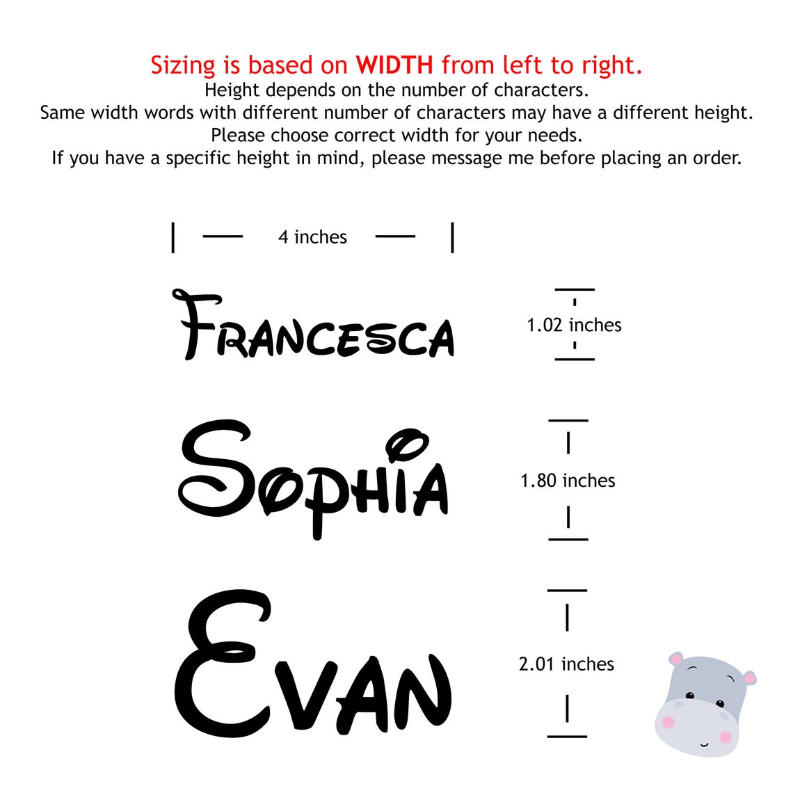 Disney Name Decal Disney Name Sticker Custom Disney Name | Etsy
