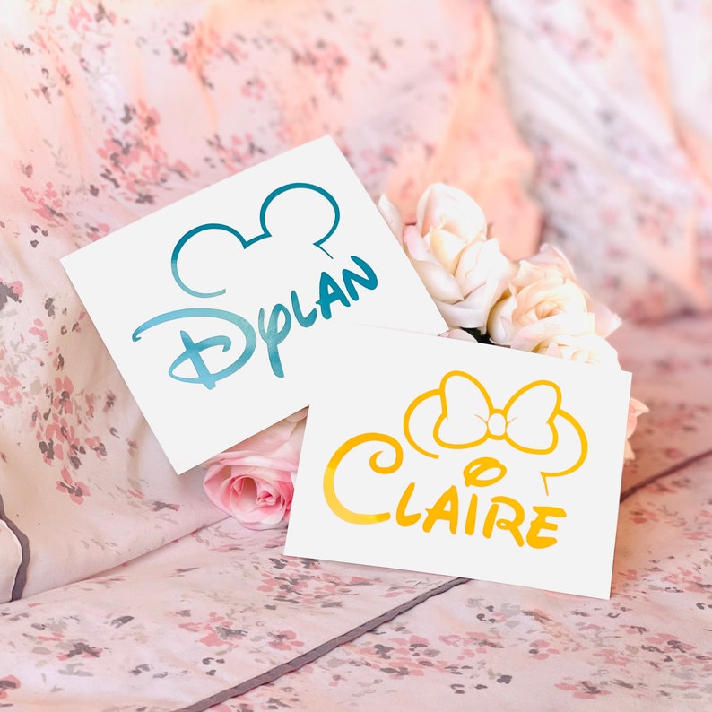 Disney Name Disney Font Disney Name Decal Mickey Name - Etsy