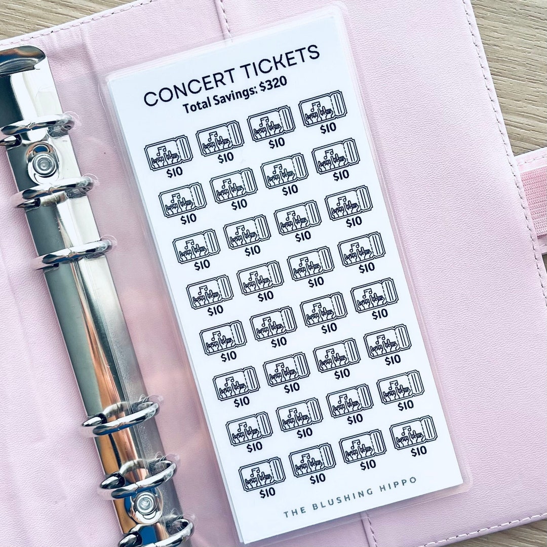 Concert Ticket Savings Tracker Budget Tracker Laminated - Etsy